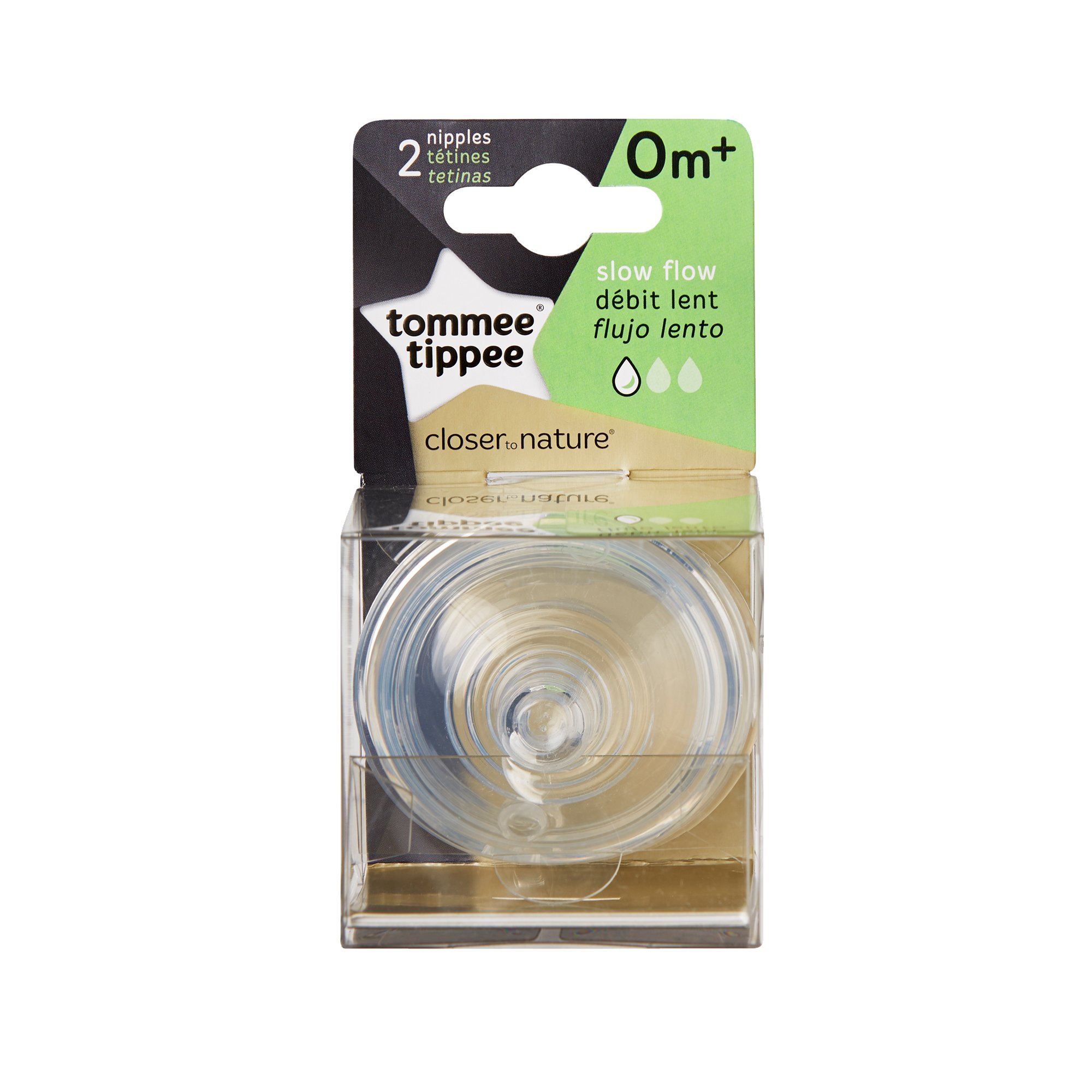 Tommee Tippee Closer to Nature Baby Bottle Nipple Replacement, Level 1 - Slow Flow, 0+ Months (2 Count)