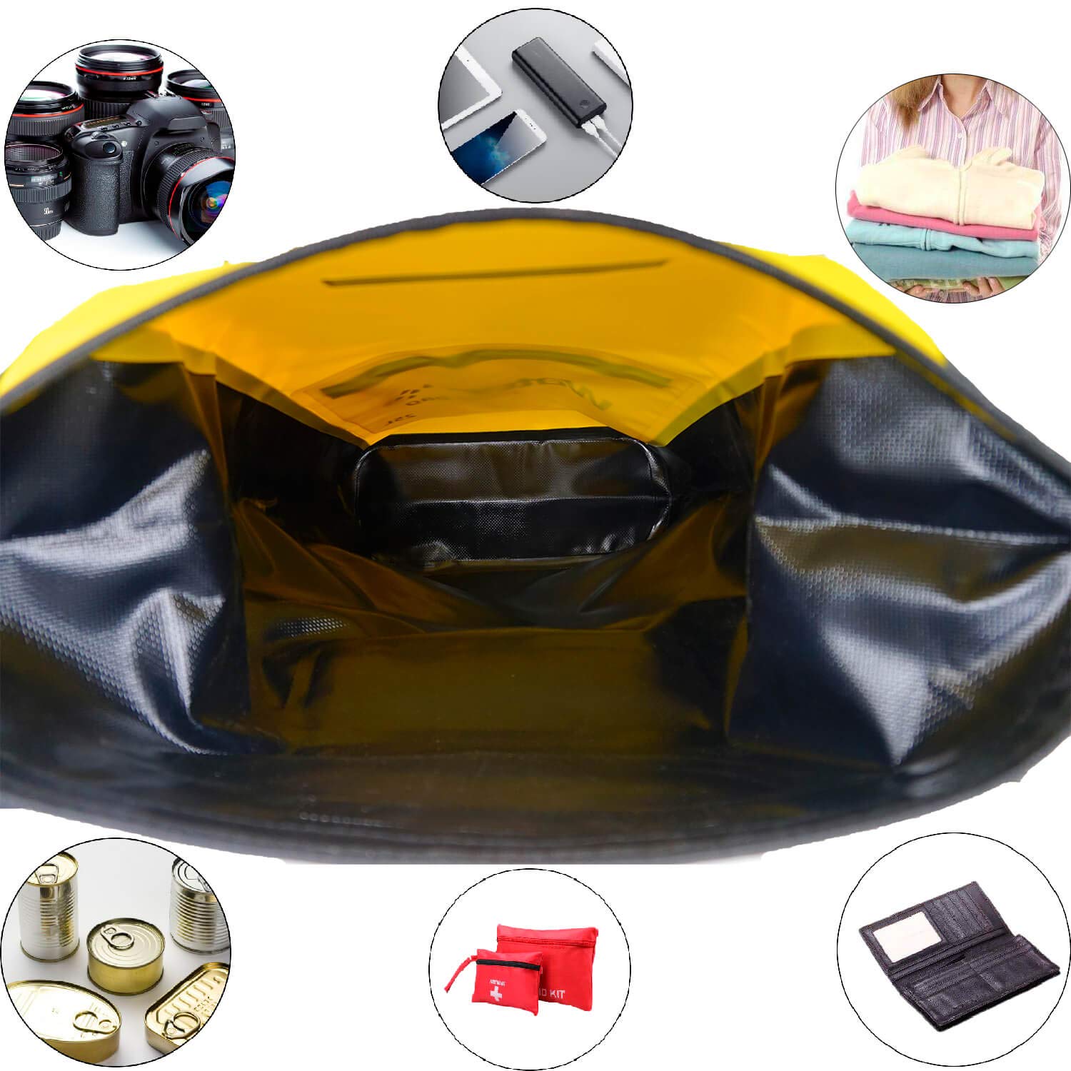 Yarpper Dry Bag Backpack Waterproof for Kayaking Boating Hiking Camping Fishing Rafting 20l 25l 30l Yellow
