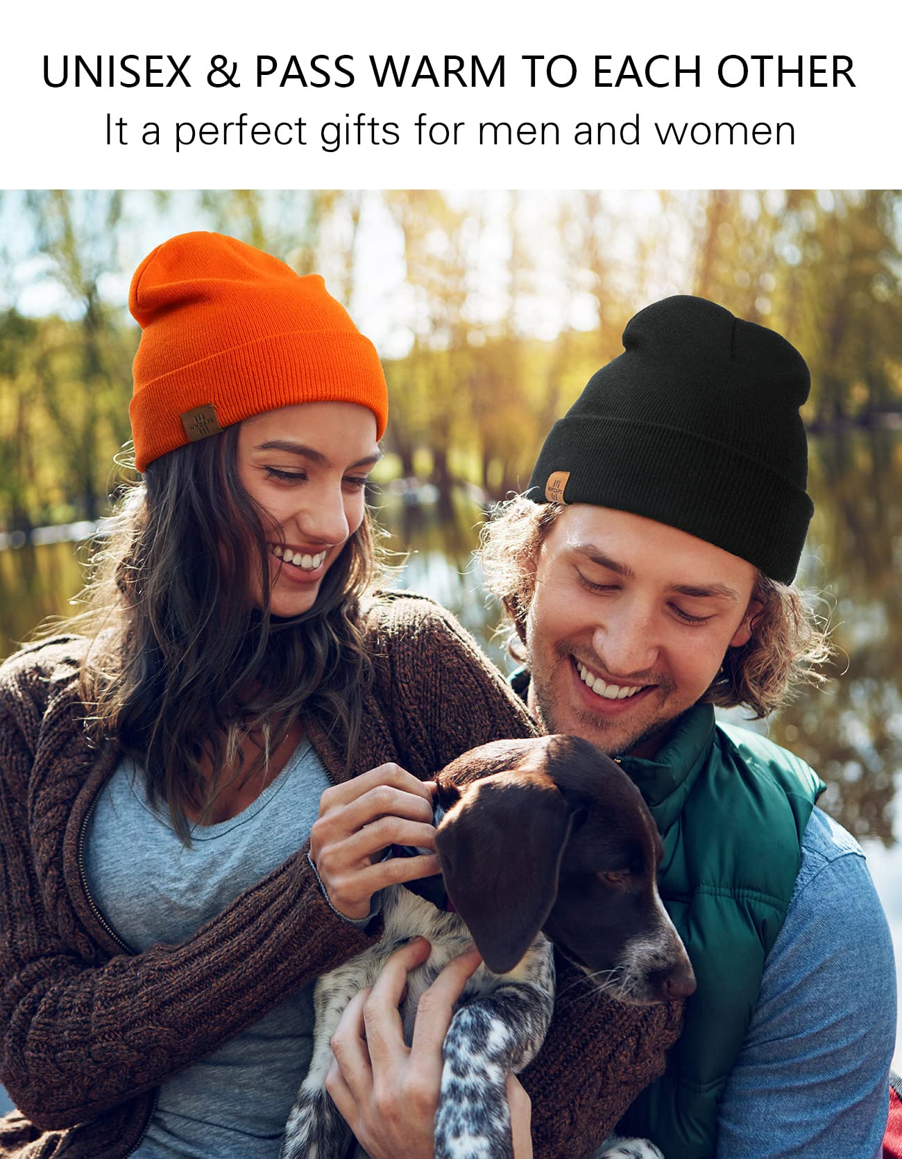 Winter Beanie Acrylic Knit Hats for Men Women Soft Warm Unisex Cuffed Beanie Dark Green