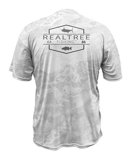 Staghorn Realtree Fishing Ss Graphic Camo Tee, White, XXL