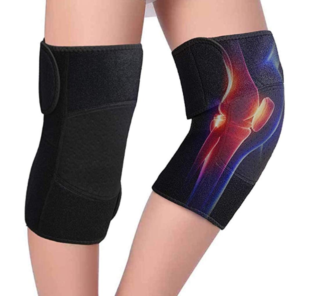 Ylucky 1 Pair Self-heating Knee Braces Magnetic Tourmaline Therapy Knee Pads Adjustable Knee Protective Belt Sleeves for Arthritis Joint Pain Relief and Injury Recovery