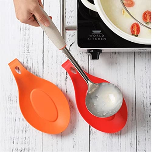 VEMMIO Spoon Rests Kitchen Cooking Tools Silicone Spoon Fork Mat Shelf Spoon Rests Pot Clips Holder Organizer Pad Storage Heat Resistant Home Tools (Color : Purple)