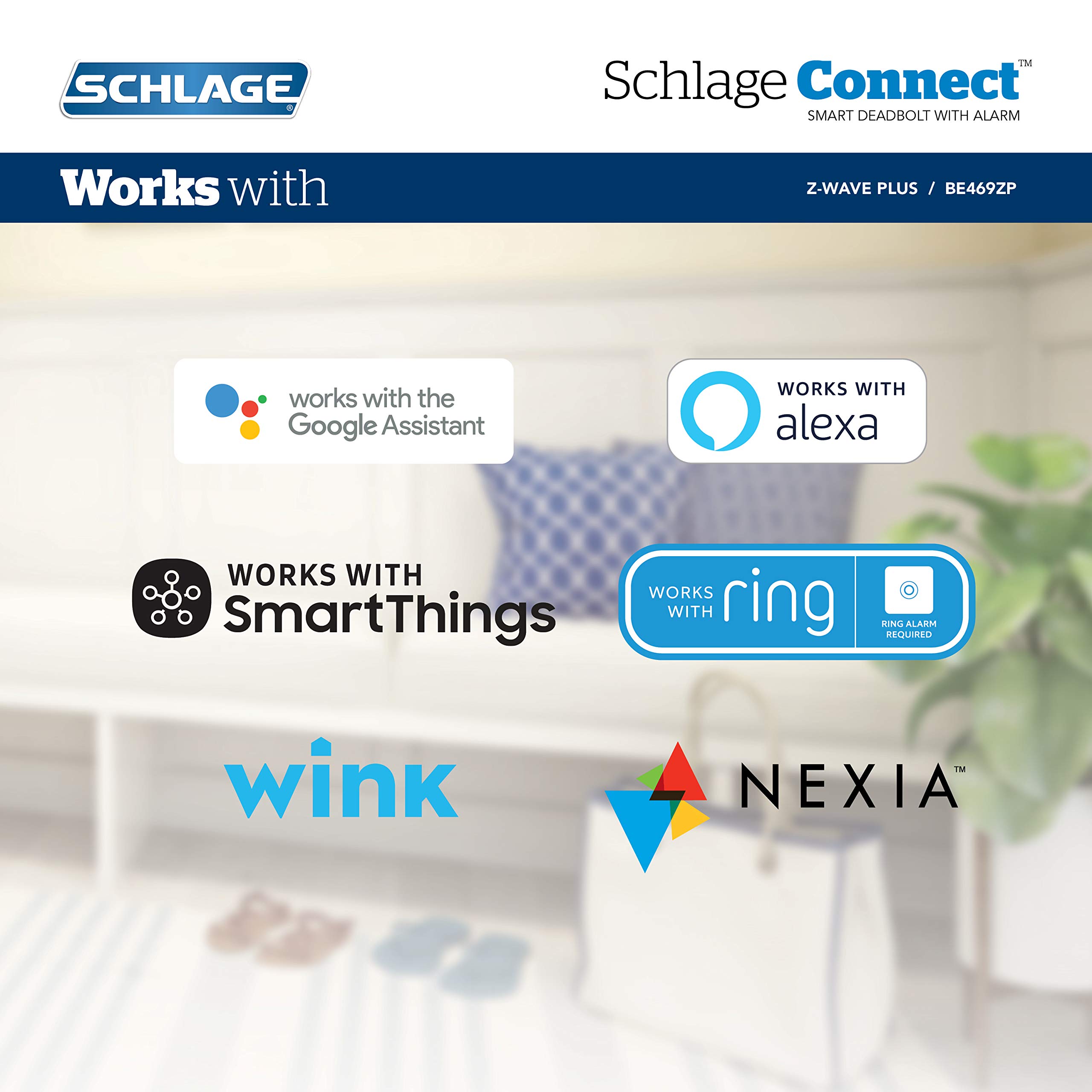SCHLAGE Connect Smart Deadbolt with Camelot trim in Aged Bronze, Zigbee Certified - BE468GBAK CAM 716