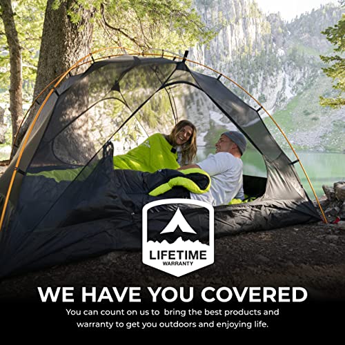 TETON Sports Leef Mummy Sleeping Bag - Lightweight Sleeping Bag for Backpacking, Camping, and Hiking - Cold-Weather Sleeping Bag - Camping Accessory with Drawstring Compression Sack - Long 0℉, Black
