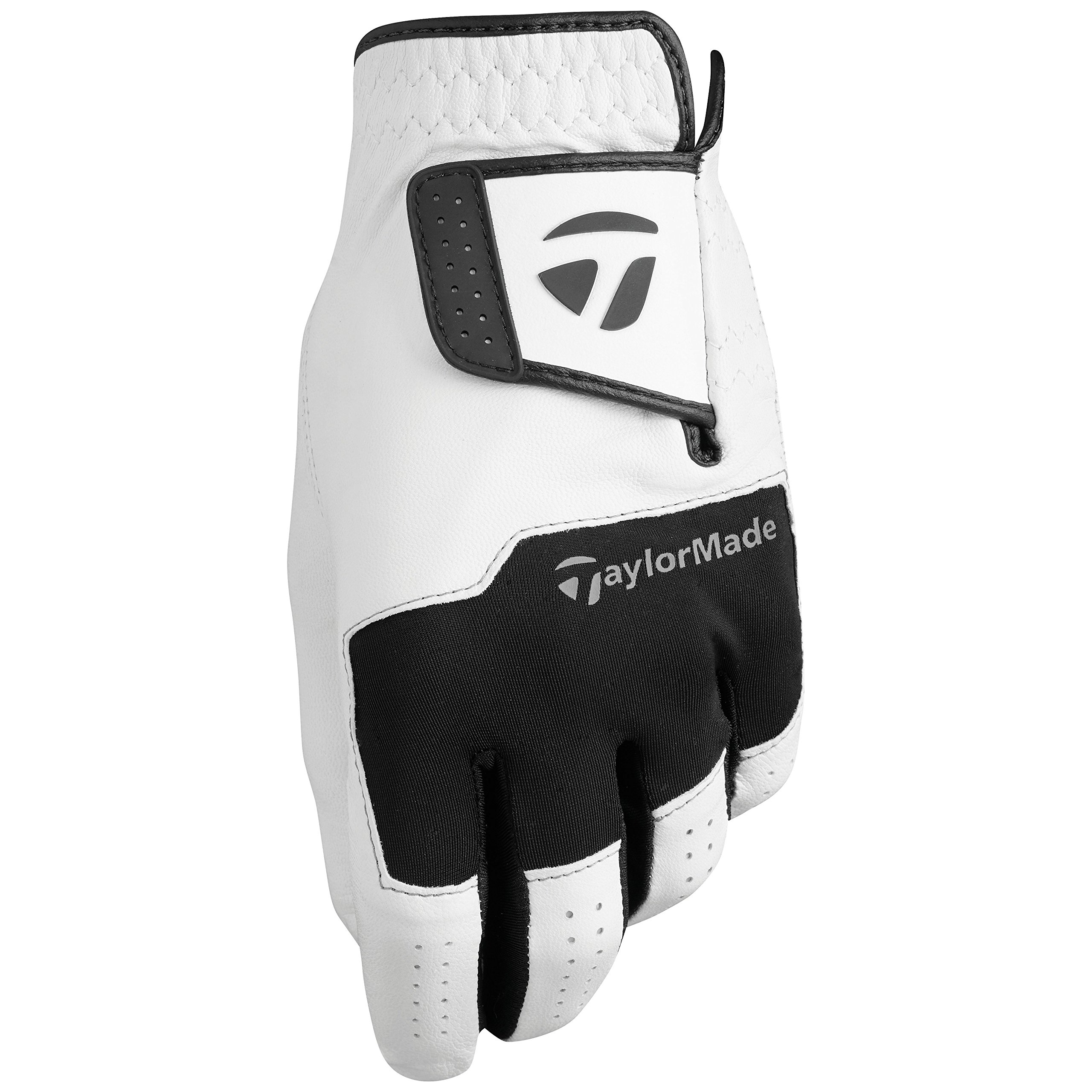 TaylorMade 2018 Men's Stratus All Leather Golf Glove, Cadet X-Large,White/Black