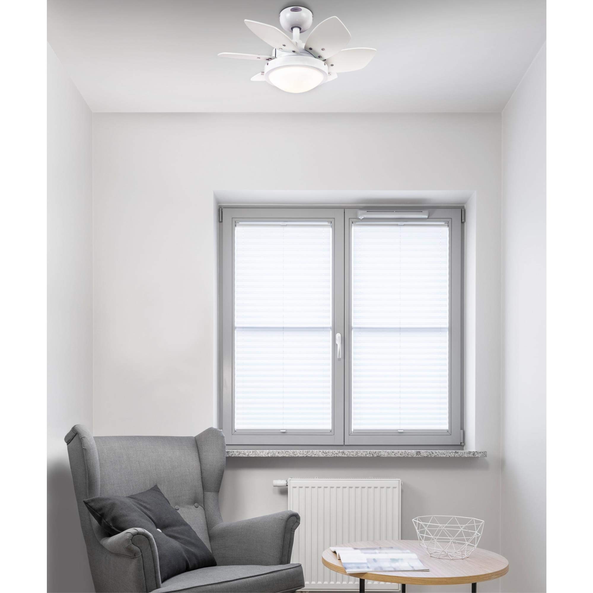 Westinghouse Lighting 72247 Quince Indoor Ceiling Fan with Light, 24 Inch, White