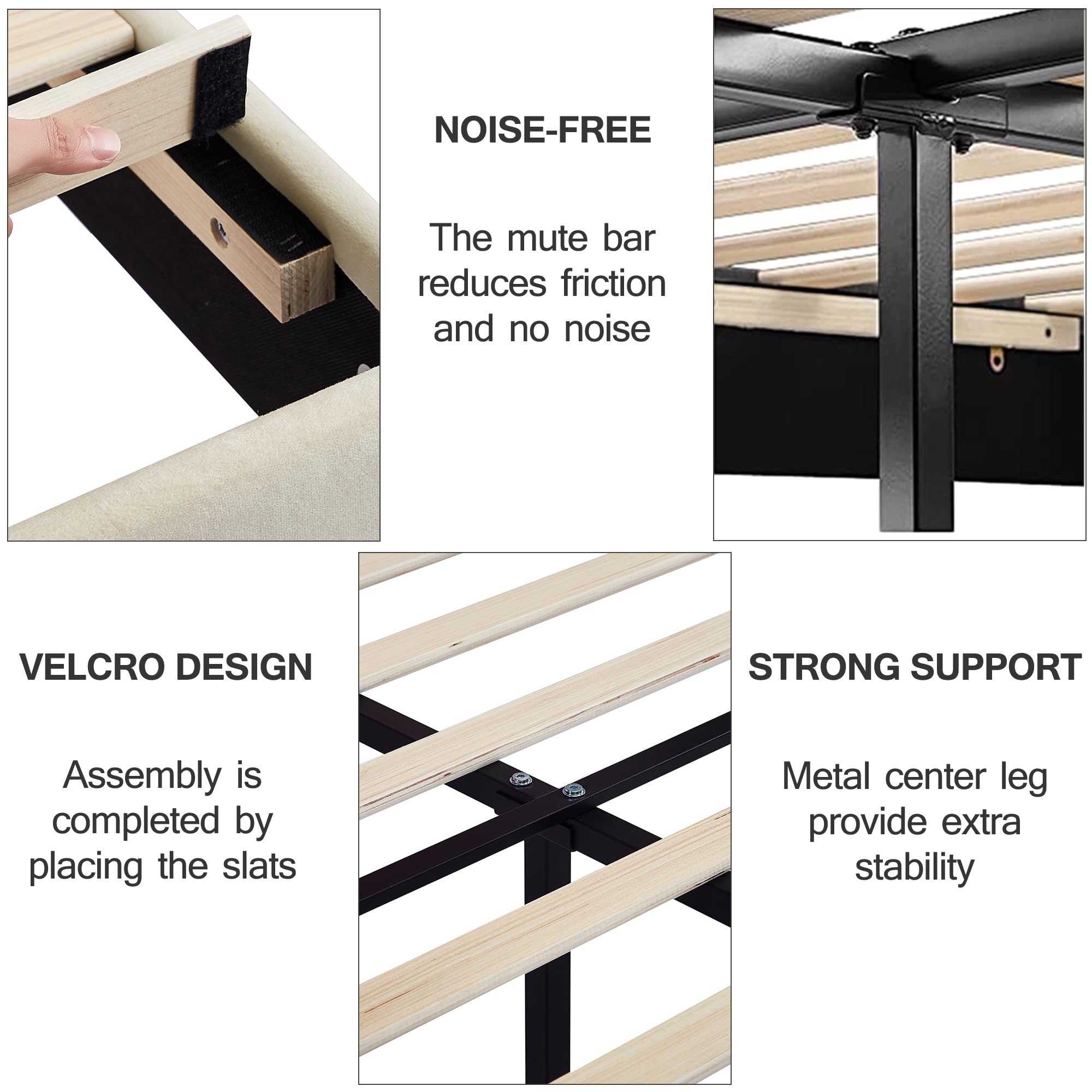 VECELO Twin Size Upholstered Bed Frame with Adjustable Headboard, Velvet Platform Bedframe Mattress Foundation, Strong Wood Slat Support, No Box Spring Needed, Beige