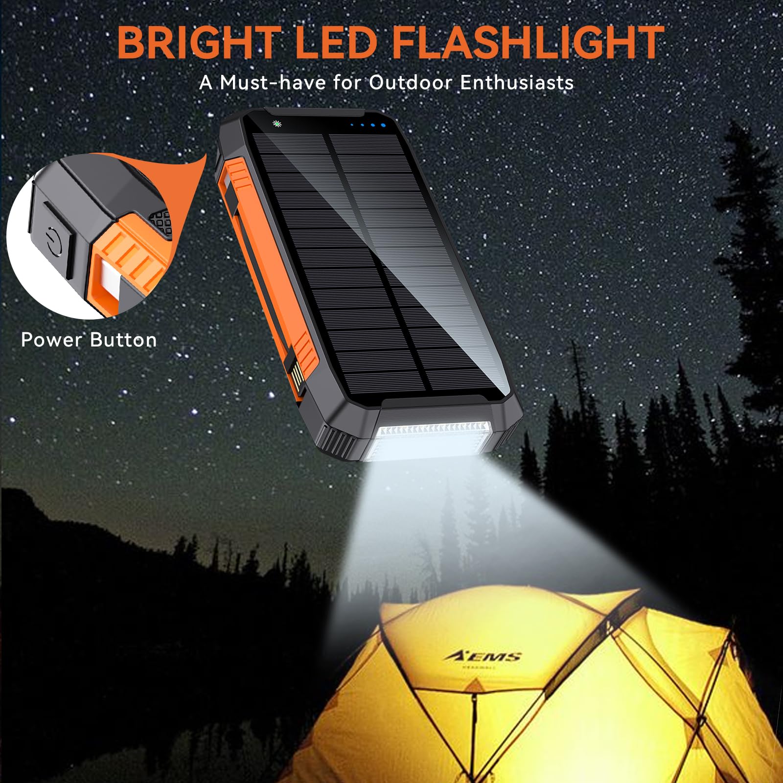 YOLOSKS ๐ฎ๐ฌ๐ฎ๐ฐ ๐๐ฅ๐๐ง๐๐๐ Solar-Charger-Power-Bank-49800mAh Wireless Portable Phone Charger, ๐ฃ๐๐ญ๐ด๐ช ๐๐๐.๐ Fast Charging Built in 3 Cables with USB C 4 Outputs & 2 Inputs for Cell Phone