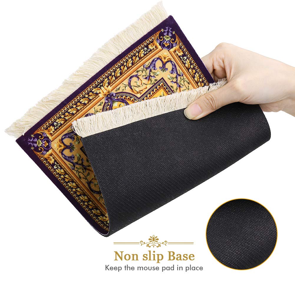 Vintage Mouse Pad, Persian Rug Style Anti-Slip Mouse Mat for Laptop Computer PC, Office Gaming Mousepad Oriental Persian Desk Rug Coaster by SubClap