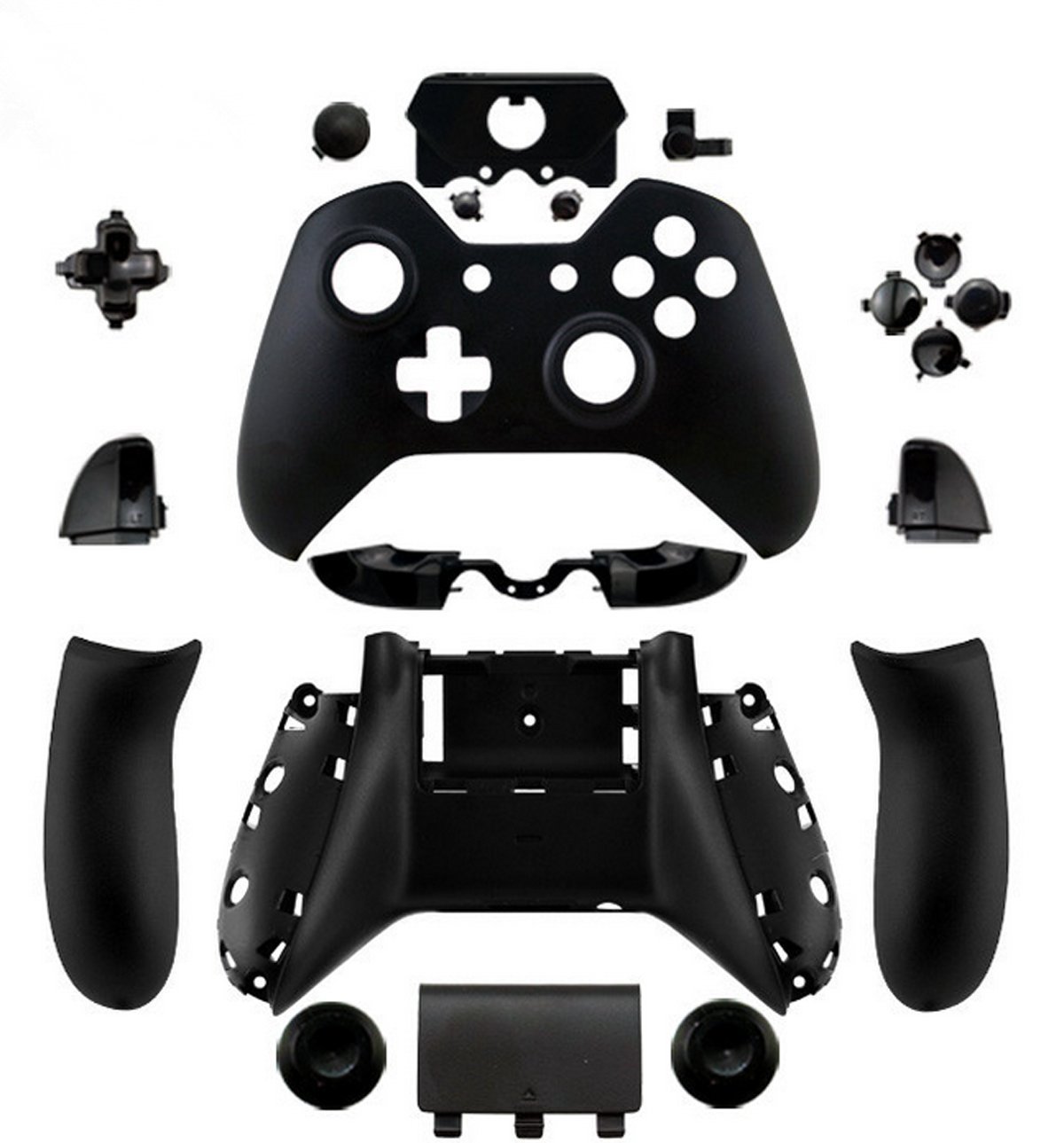 YICHUMY Replacement Controller Housing Shell Full Set Faceplates Buttons for Microsoft Xbox One Controller with 3.5 mm Headset Jack xbox one controller shell kit with 3.5 port (Black)