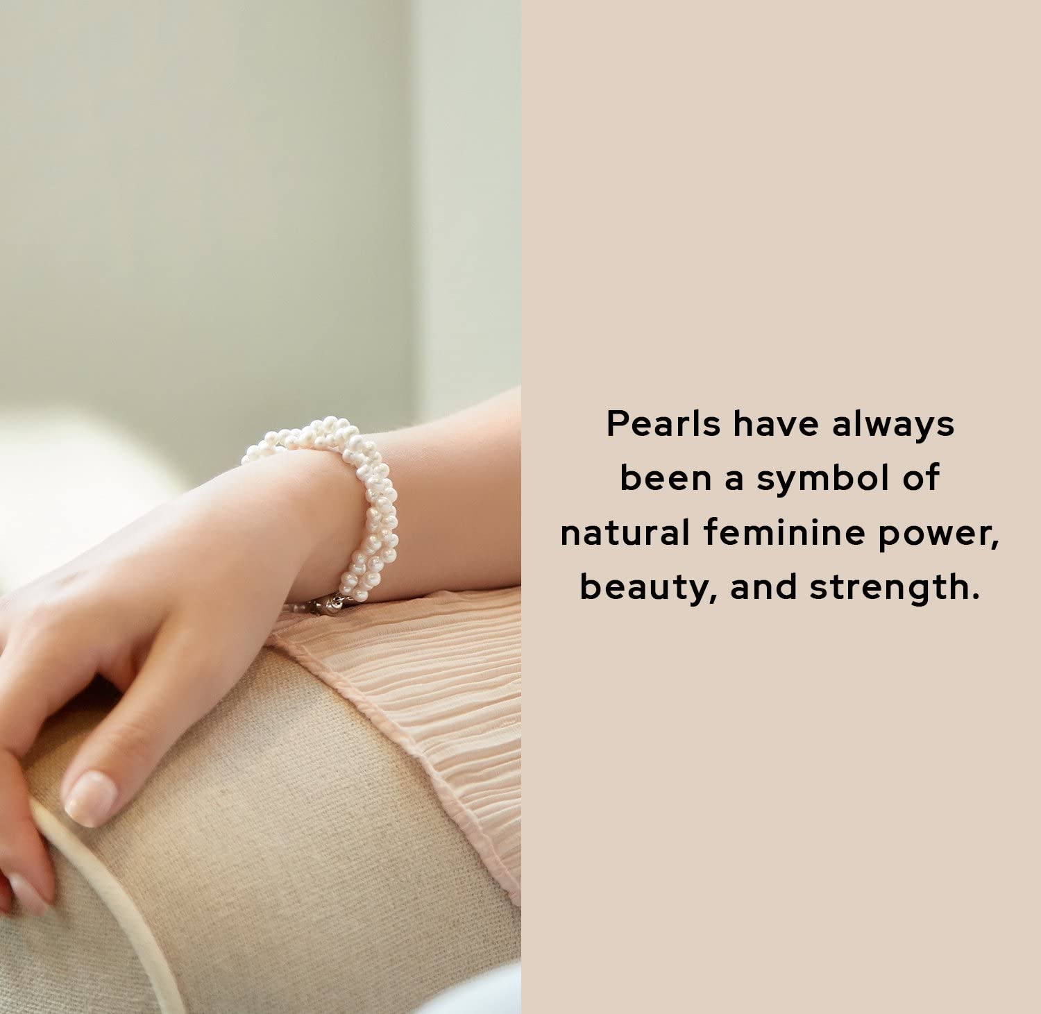 The Pearl Source 4-5mm Rice Shaped White Freshwater Pearl Bracelet for Women - Cultured Pearl Bracelet in 925 Sterling Silver with Genuine Cultured Pearls