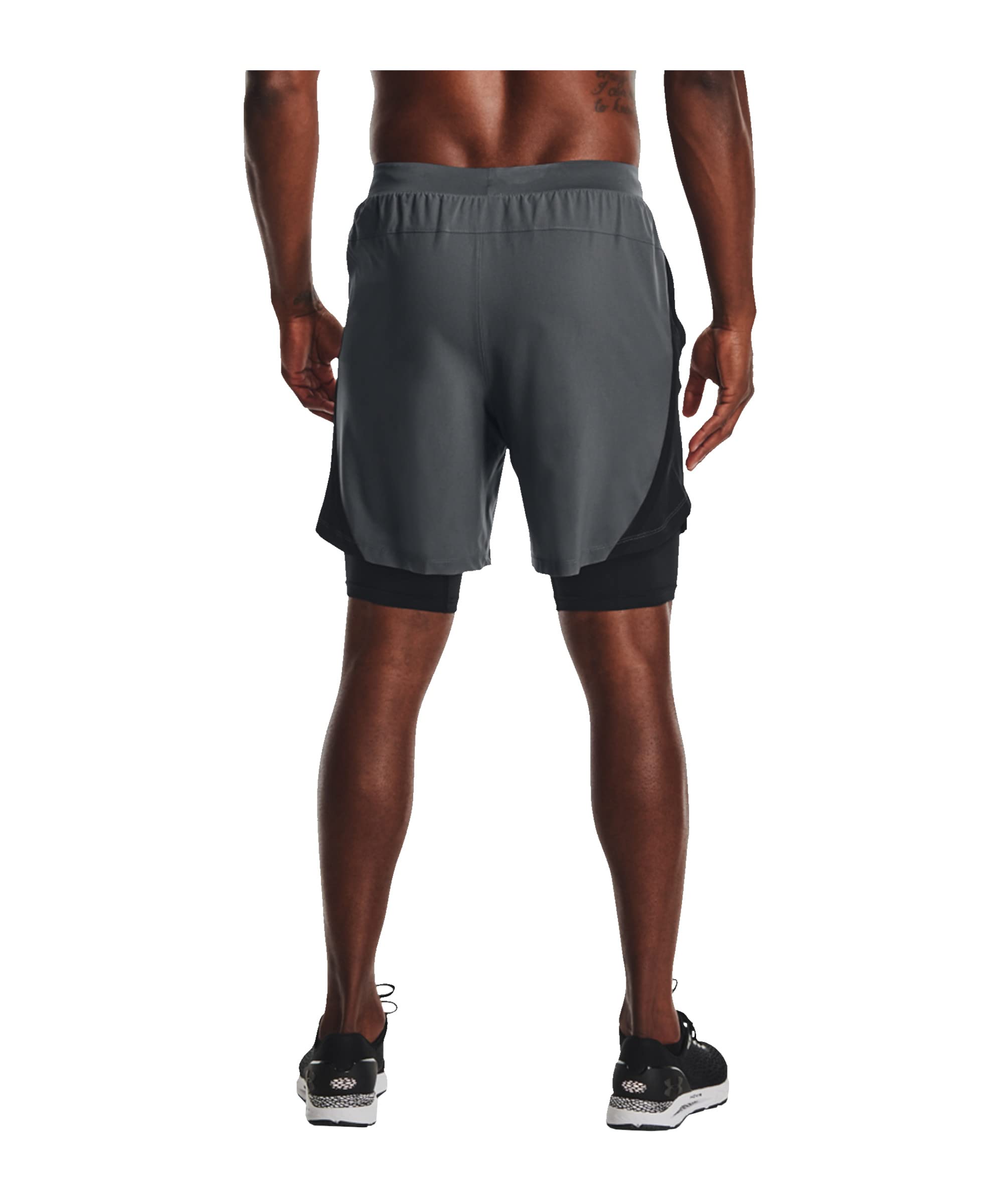 Under Armour mens Launch Stretch Woven 7-inch 2n1 Short, Pitch Gray/Reflective, Large US