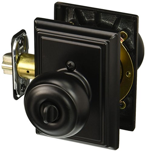 Schlage Lock Company F51AGEO622ADD Matte Black Georgian Keyed Entry F51A Panic Proof Door Knob with Addison Rosette