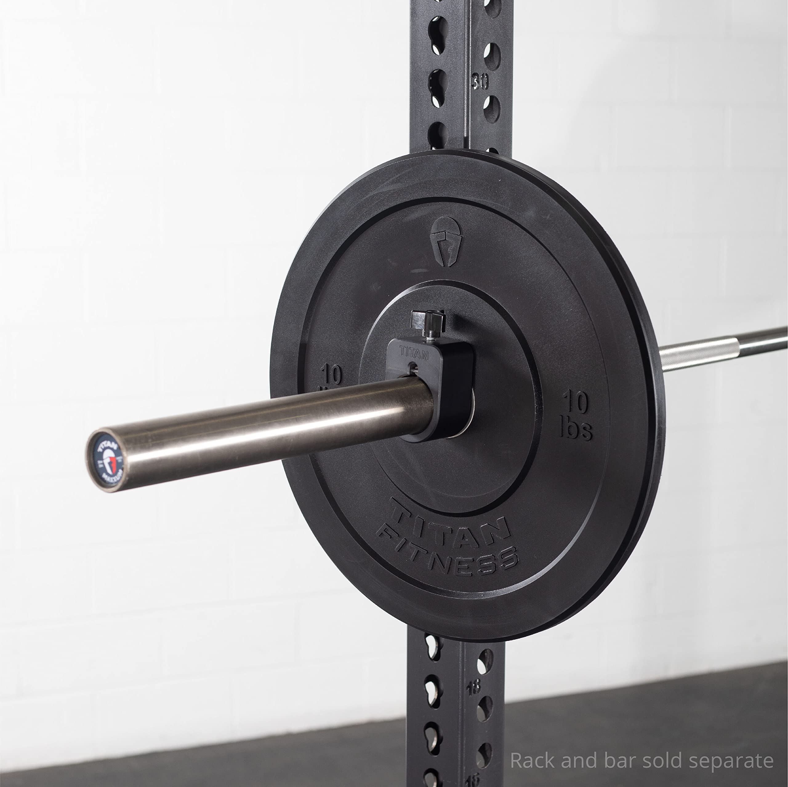Titan Fitness Pair 10 LB Black Economy Olympic Bumper Plates, Rubber with Steel Insert