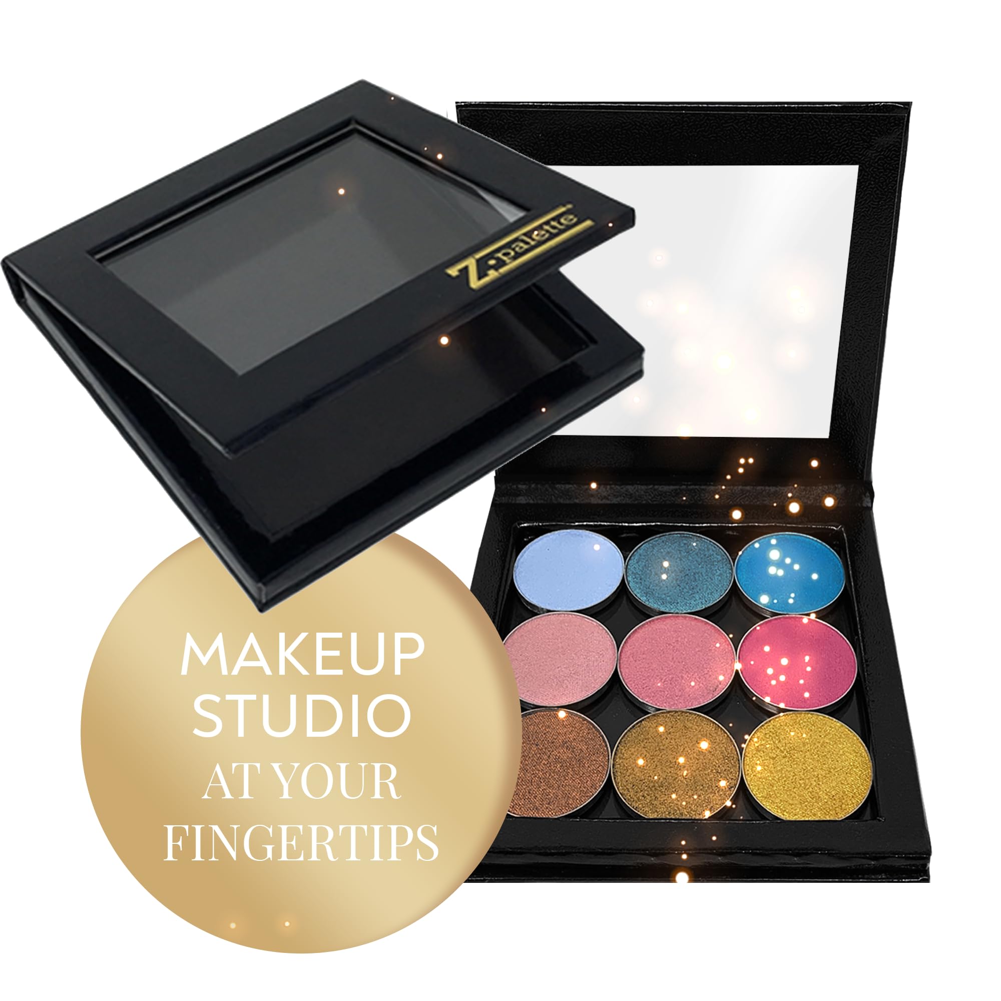 Z Palette Small Magnetic Makeup Palette, Empty Magnetic Palette, Universal Magnet makeup palette for Eyeshadows, Powders, Customizable Beauty Organizer with Clear Window
