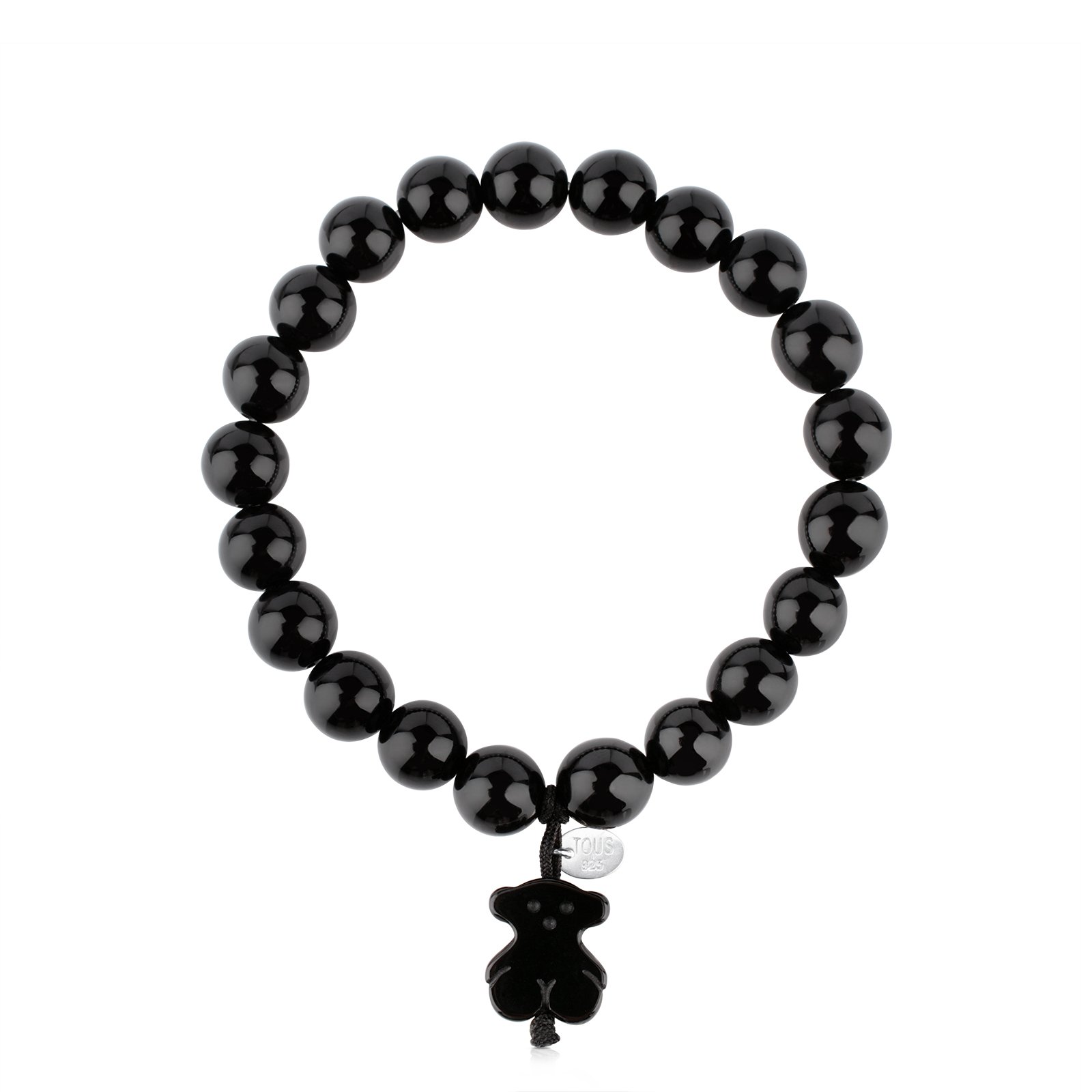 TOUS Onyx and Sterling Silver Bracelet for Women. Size: 1cm. Length: 16.5cm. Color Collection