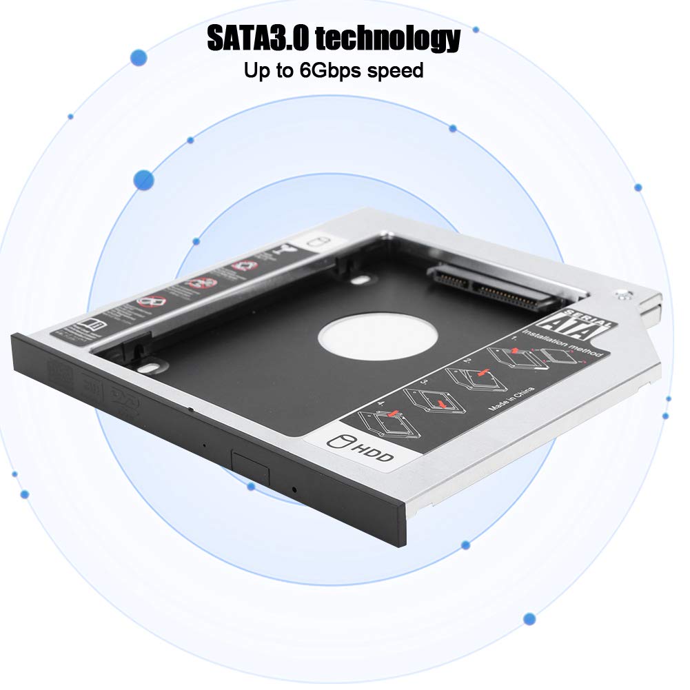 State Drive Bracket, Aluminum Alloy Lightweight Computer Accessory Thickened for 9.5 MM SSD