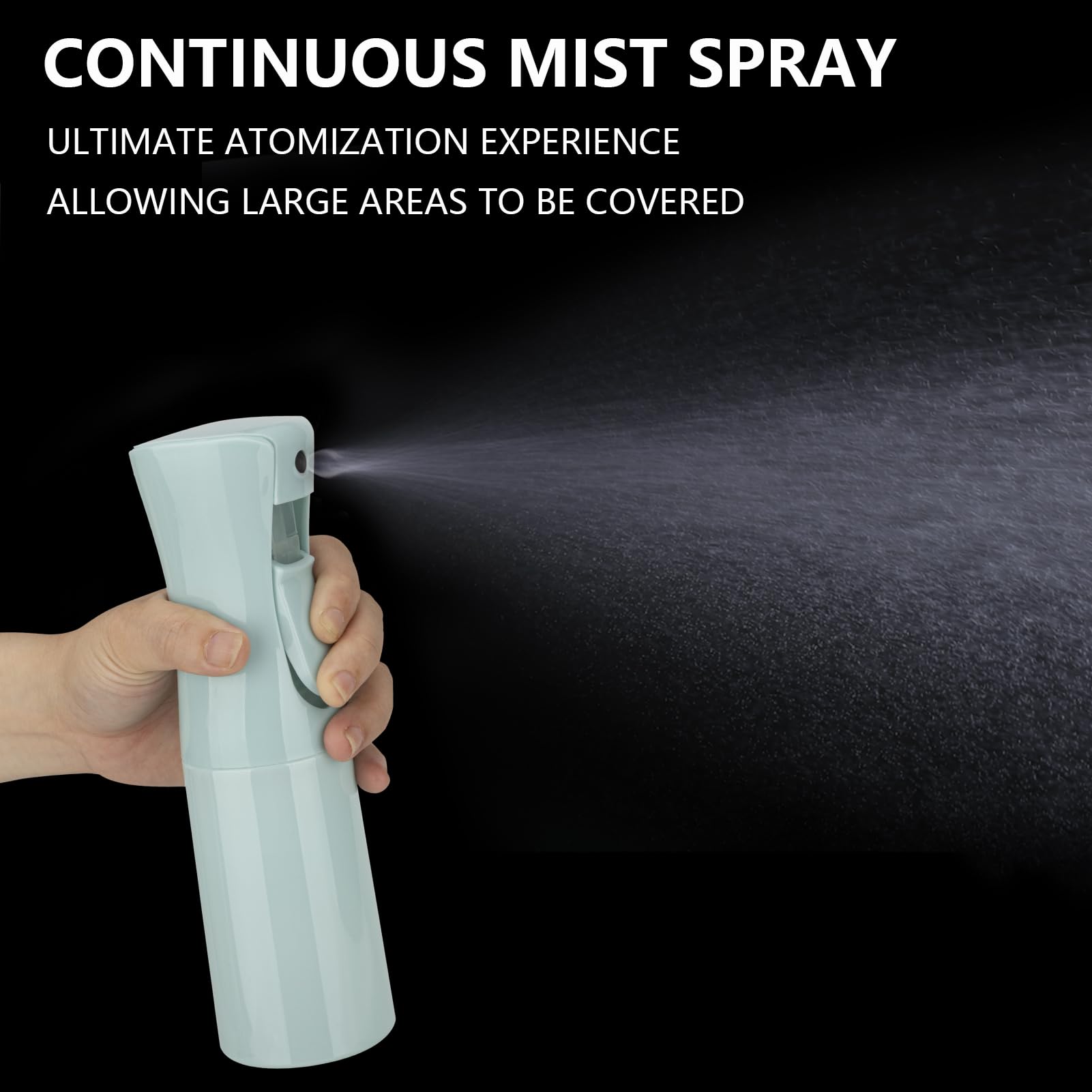 TOOLINKIN Continuous Spray Bottle with Empty Ultra Fine Plastic Water Mist, Versatile Water Sprayer for Salons, Hairstyling, Plants, Skin Care, Cleaning & More, Hair Spray Bottle (6.8 OZ/Blue)