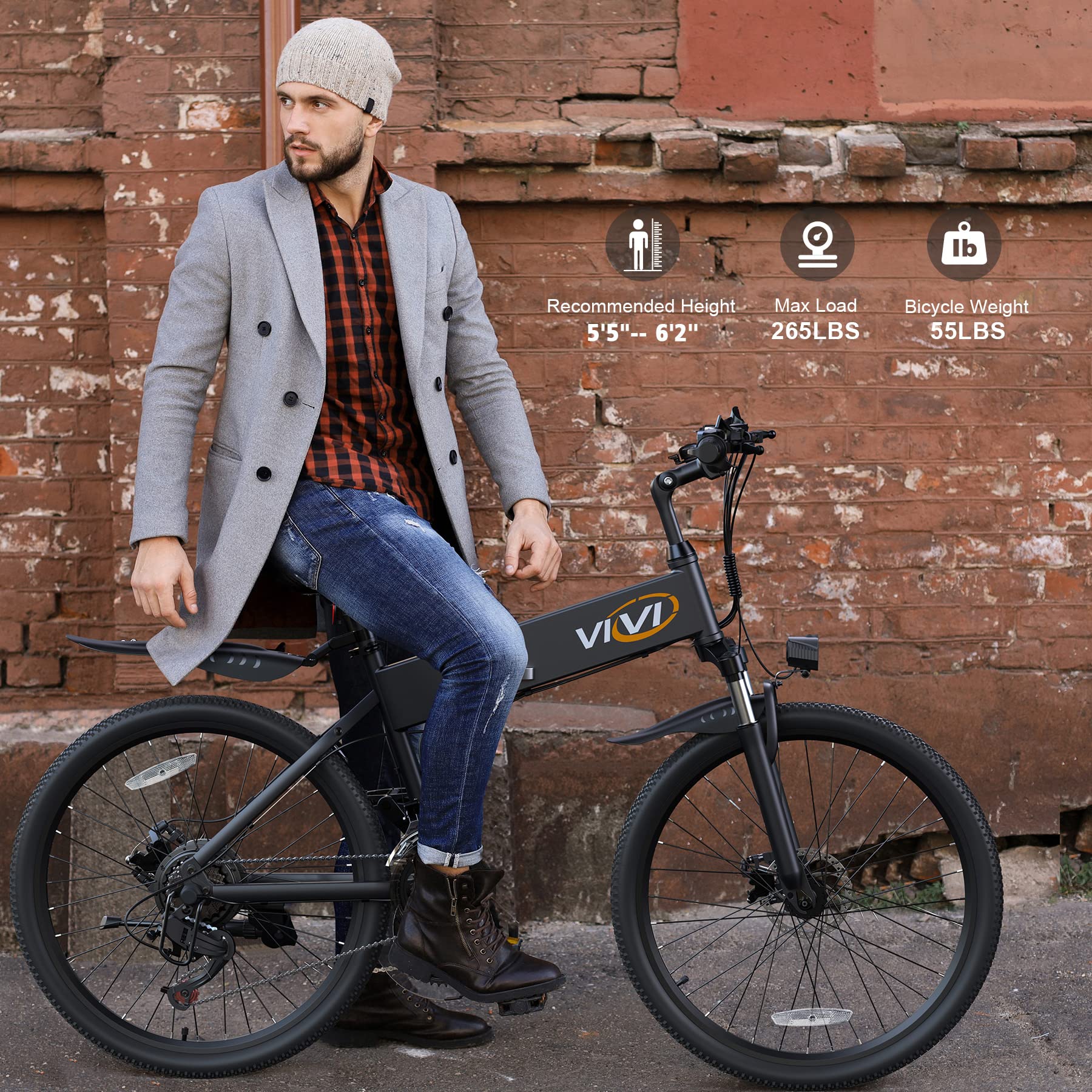 Vivi S3 Electric Bike 26" 350W Folding Electric Mountain Bike for Adults