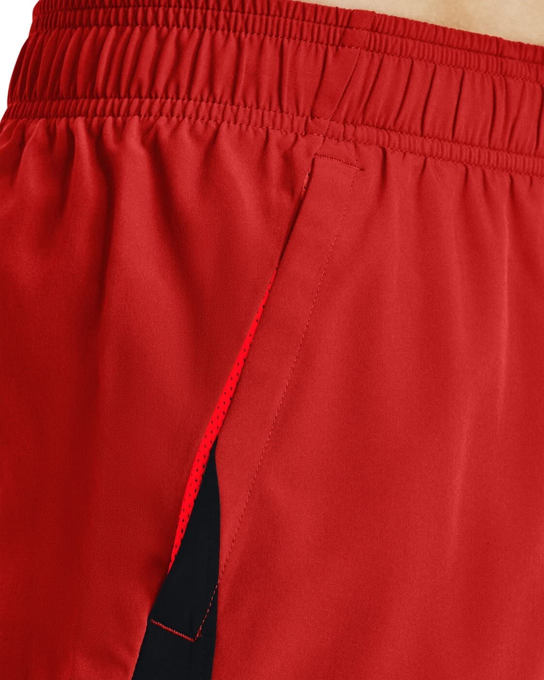 Under Armour Men's HIIT Woven Colorblock Shorts, Radiant Red (839)/Phoenix Fire, X-Large