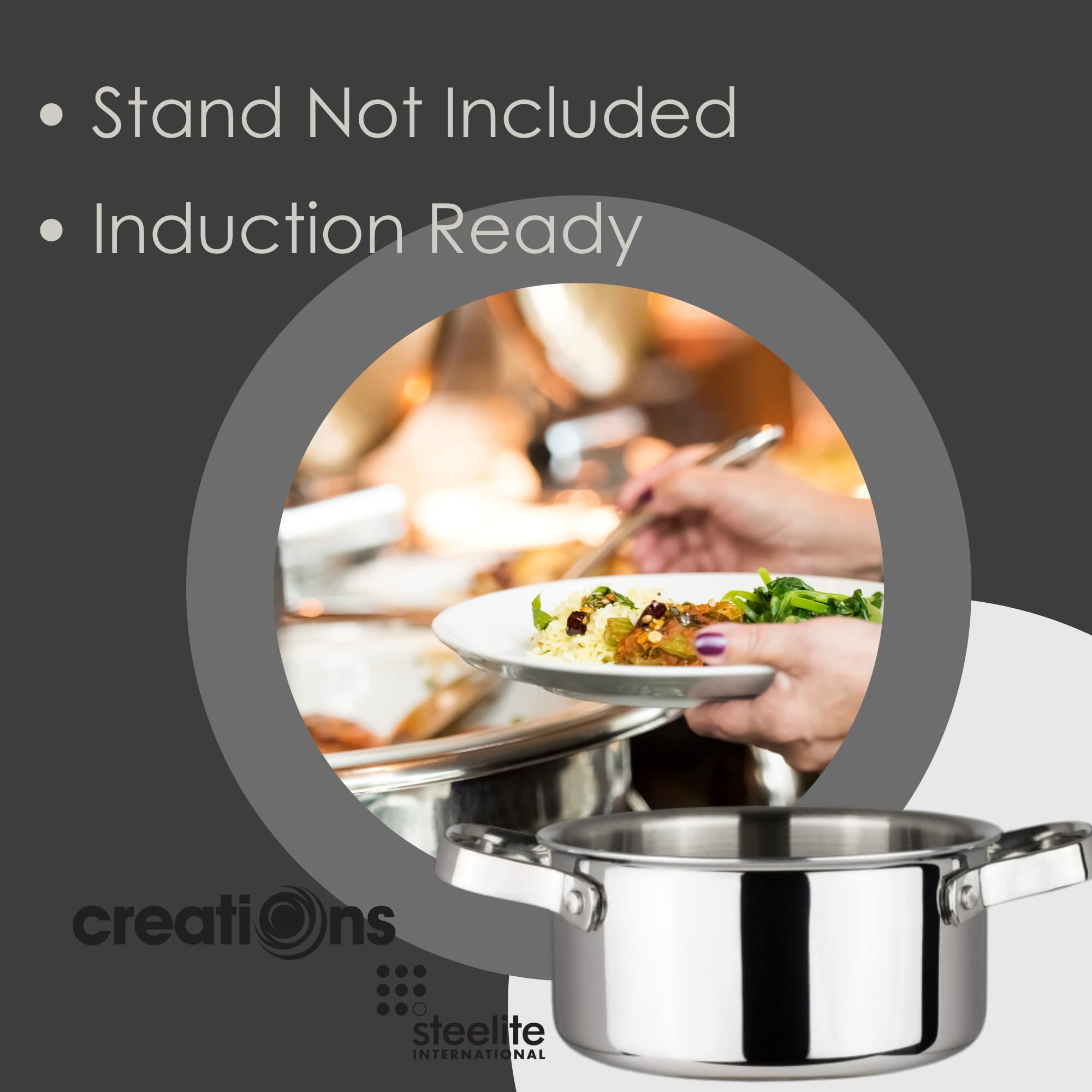Steelite International 7347MW120 Hot Pot Pan, Dual Handle, Compatible with Clear Lid for 7347MW119 and Base 7347MW118, 9.5" Length, 6.75" Width, 2.87" Height,1.5 qt, 12 Pcs