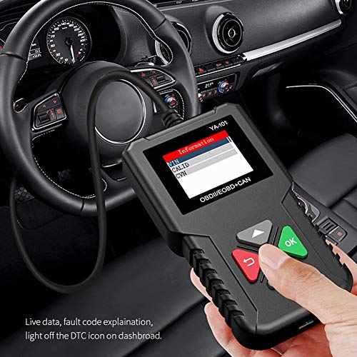 YA101Classic Enhanced OBD II Scanner OBD2 Scanner Car Engine Fault Code Reader EOBD OBDII CAN Diagnostic Scan Tool Automotive Diagnostic Detector Scan Tool YA101 for Ford