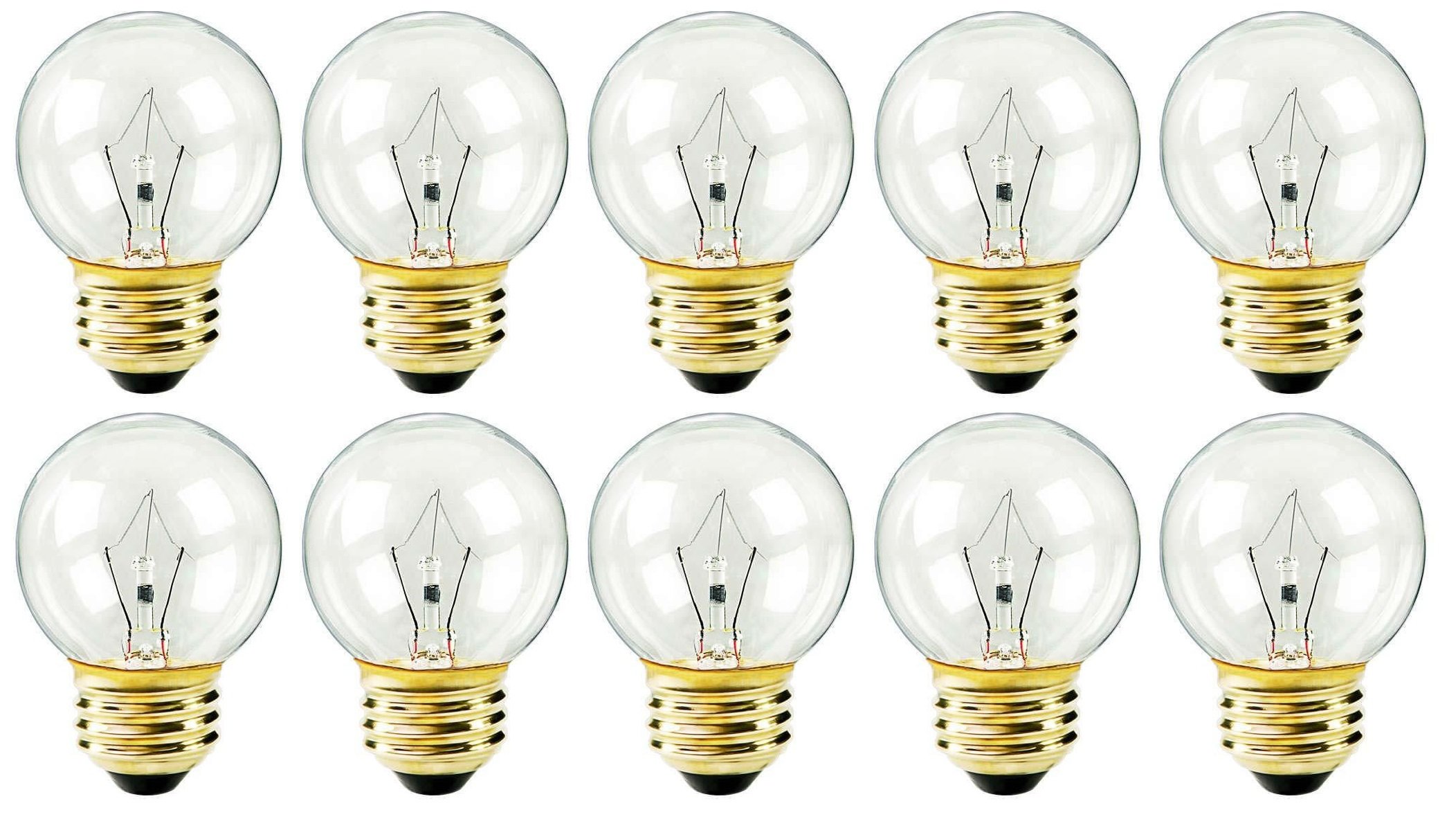 Sterl Lighting – 25 Watt G16 E26 Medium Household Base Globe Decorative Light Bulb for Floor or Table Lamps, Chandelier or Lighting Fixtures 120V 220Lm Incandescent 2700K Warm White Clear – 10 Pack