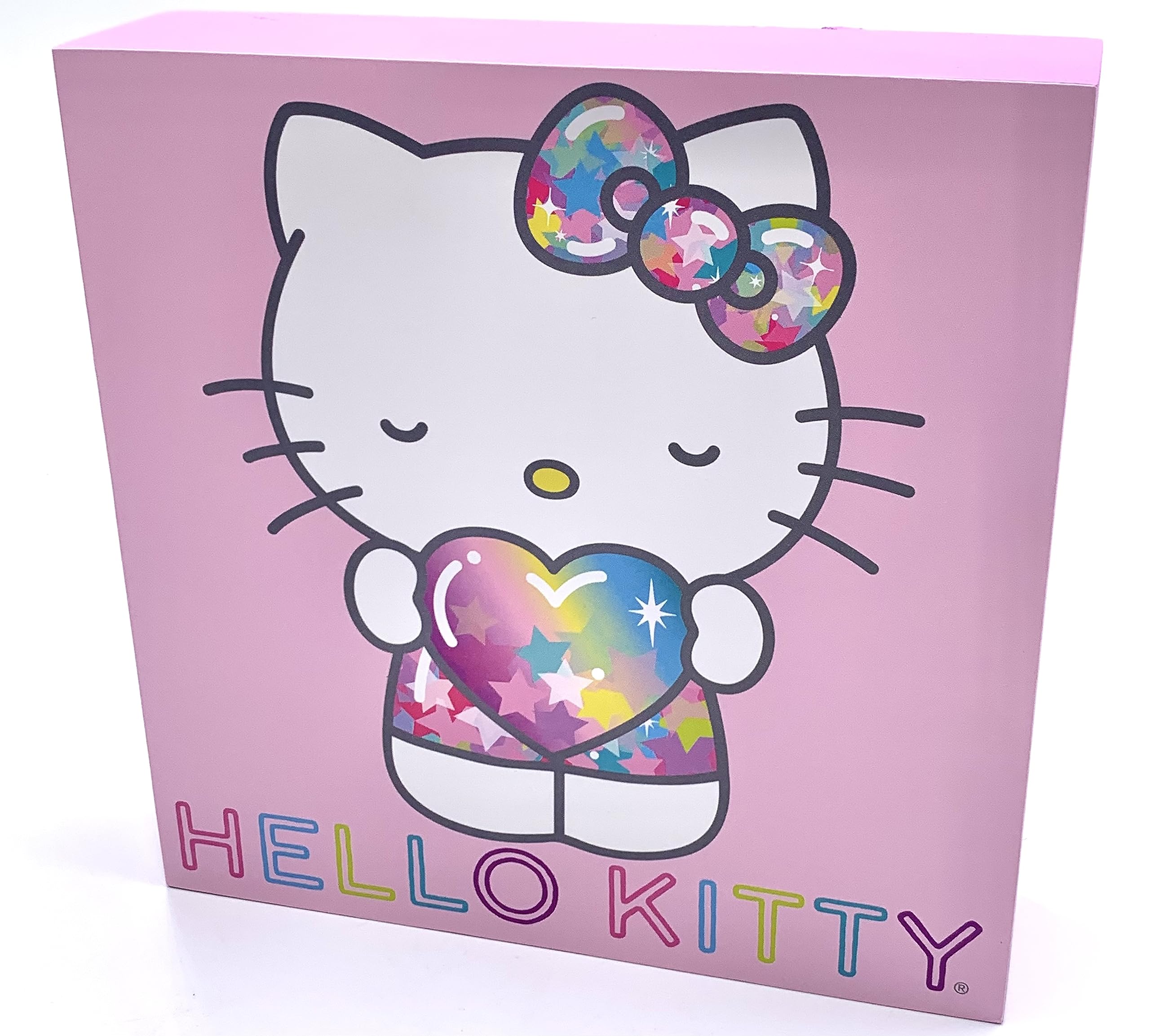 Silver Buffalo Hello Kitty Heart Box Sign Wall Art, 6 x 6 Inches - Pink, HK1789CC