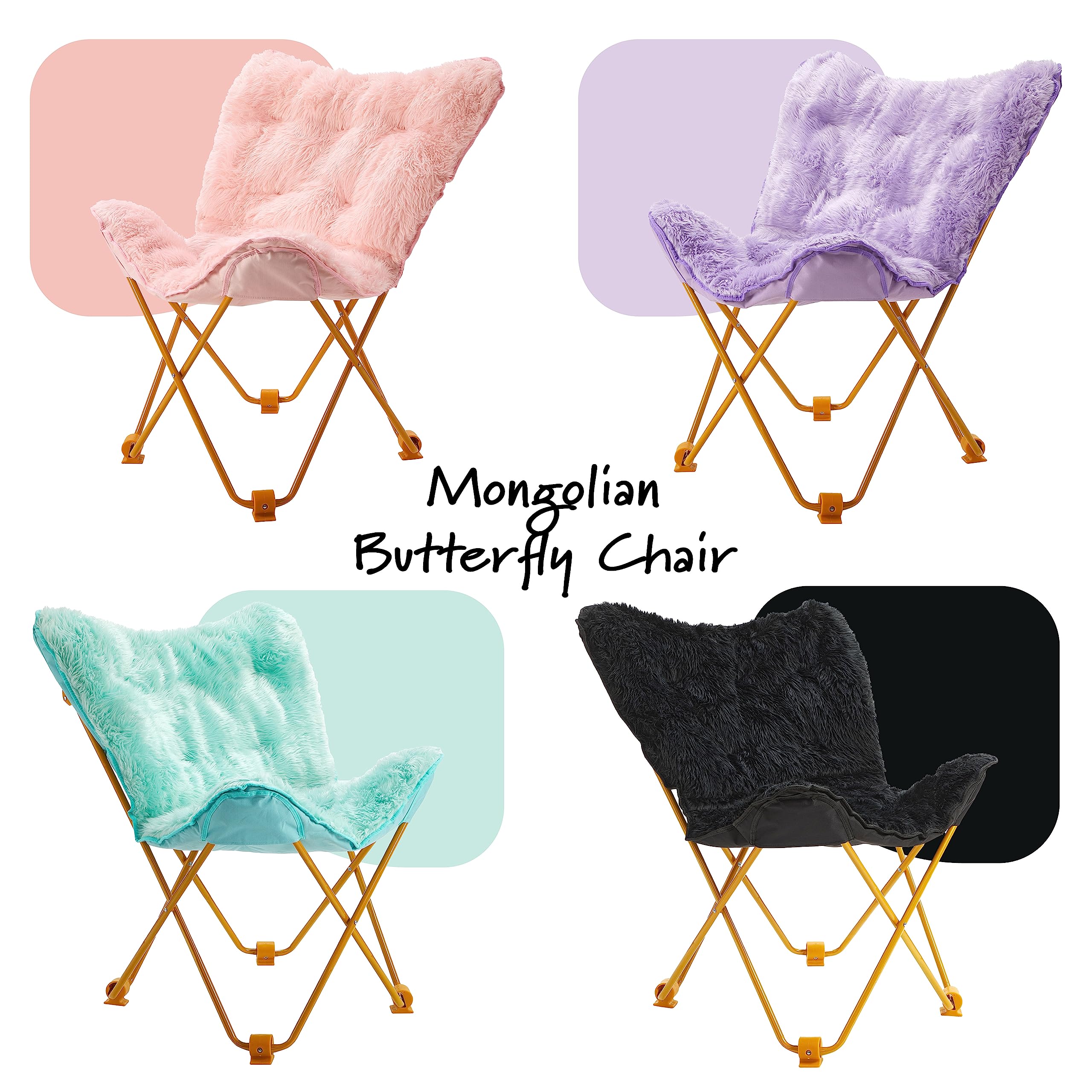 Urban Lifestyle WK657564 Mongolian Butterfly Chair, Silver