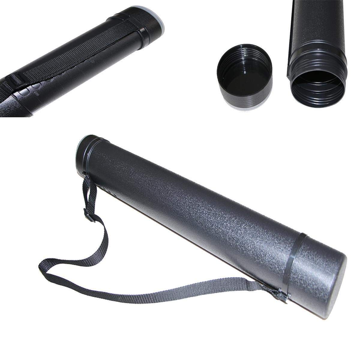 TOPARCHERY Telescopic Tube Archery Arrow Quiver Arrows Holder Case Shoulder Strap Belt Hunting 63cm - 100cm (Black 1)