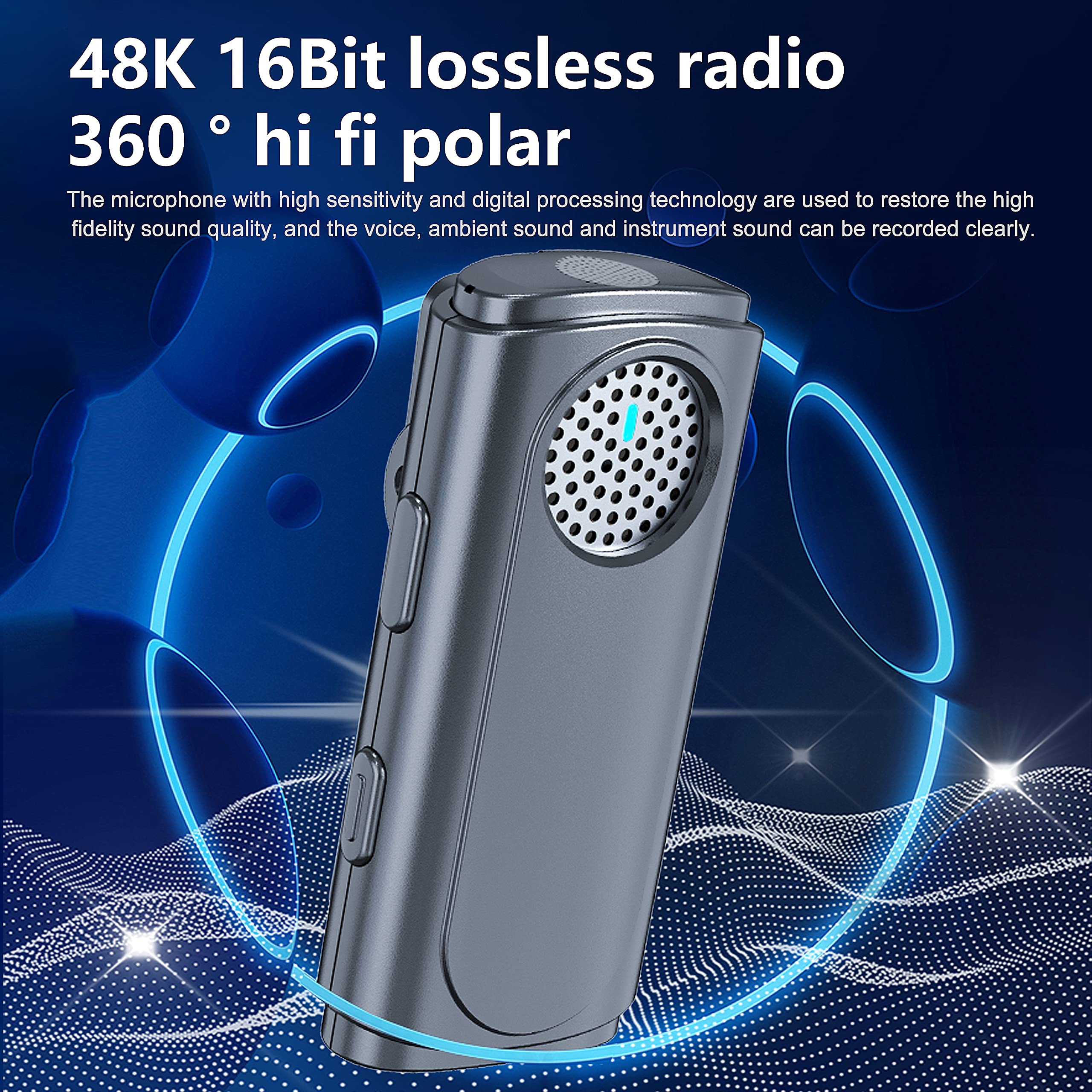 Wireless Lavalier Microphone for iPhone, Intelligent Noise Reduction,2-in-1 Plug-Play Mic with Charging Case and Hand-held Microphone, for Video Recording Interview Youtubers Vloggers