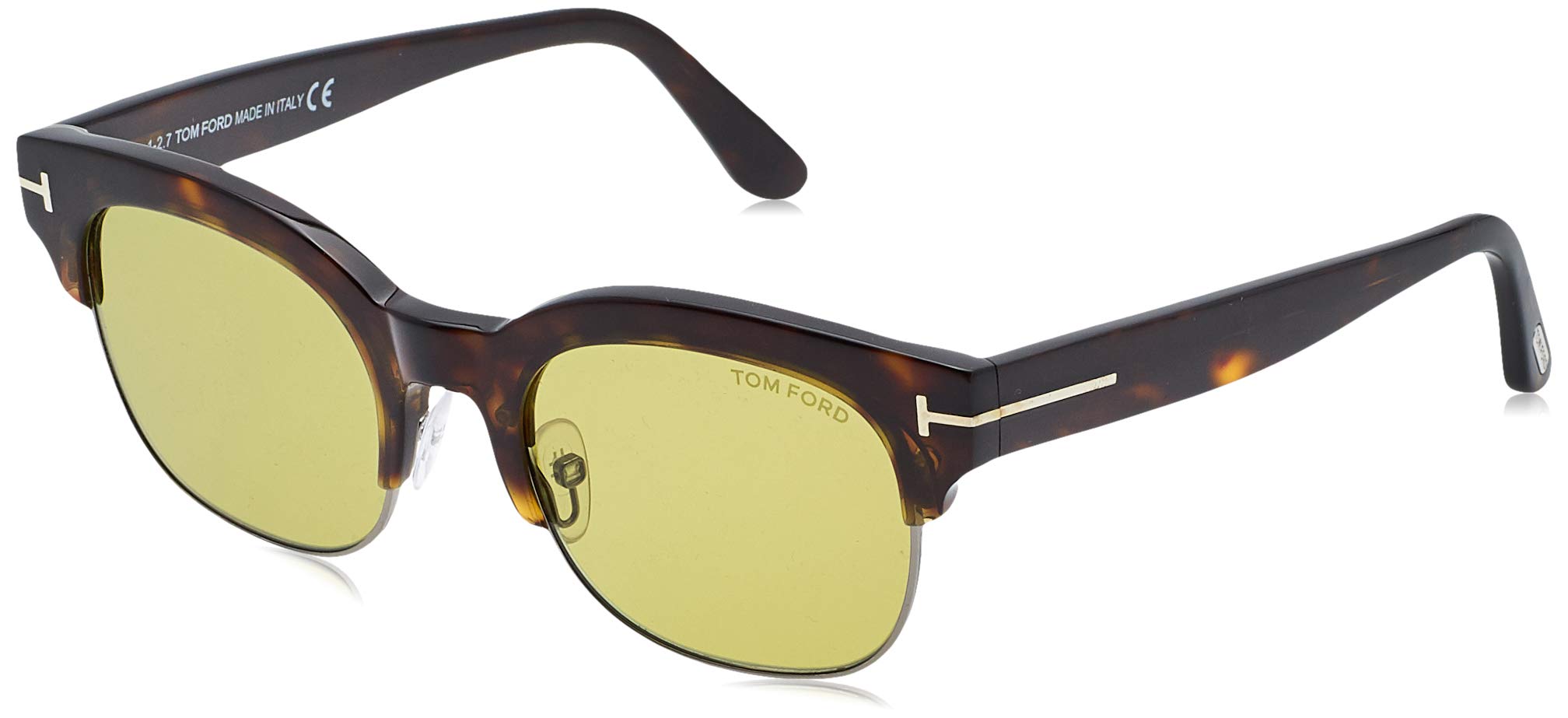 Tom Ford Rectangular Sunglasses TF597 Harry-02 52N Havana/Ruthenium 51mm FT0597