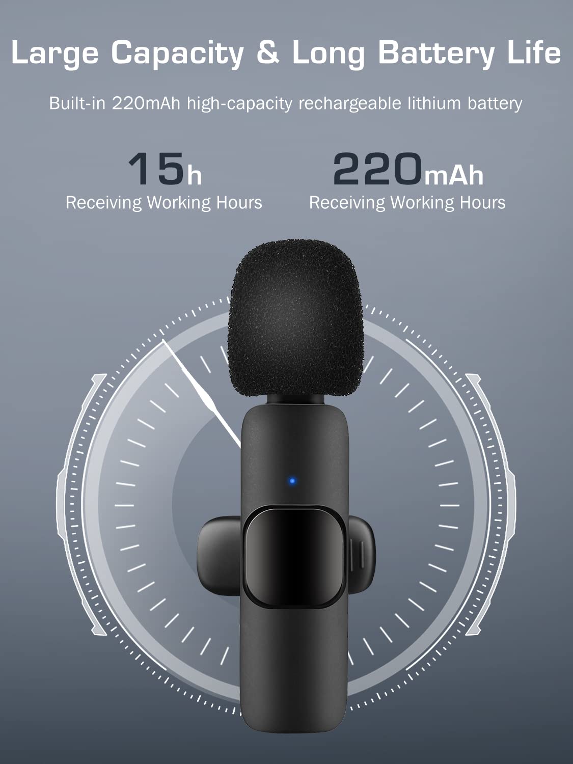 Wireless Lavalier Microphone for iPhone Android - Plug and Play Bluetooth 5.3 Lapel Mic with Clip for Video YouTube Interview Recording Facebook Live Stream Tiktok Vlog