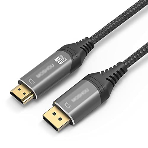 ZZL DisplayPort to HDMI Cable (4K@120Hz,8K@60Hz) DP 1.4 to HDMI 2.1 Cord High Speed Uni-Directional DP to HDMI (Length : 1m)