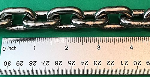 US STAINLESS Stainless Steel 316 Anchor Chain 1/4" (6.3mm) by 6' with shackles