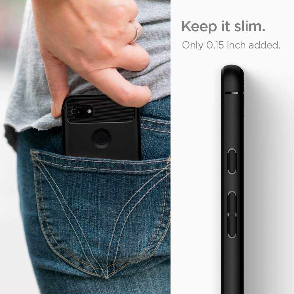 Spigen Rugged Armor Designed for Google Pixel 3a Case (2019) - Matte Black