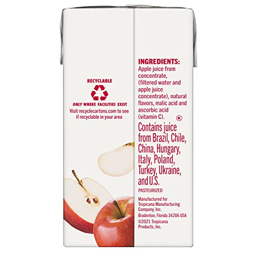 Tropicana 100% Juice Box, Apple Juice, 4.23oz (Pack of 44) - Real Fruit Juices, Vitamin C Rich, No Added Sugars, No Artificial Flavors