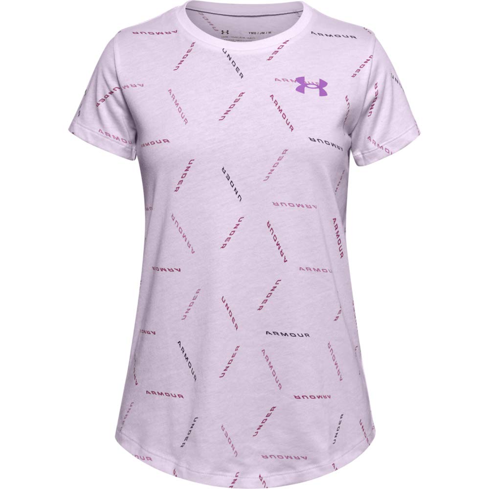 Under Armour Twitch Multi Print Short Sleeve, Crystal Lilac (570)/Exotic Bloom, Youth Medium