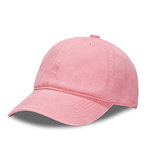 Unisex Adjustable Top Hats for Women Mens Baseball Caps Solid Baseball Hats Dad Hats (Light Pink)¡