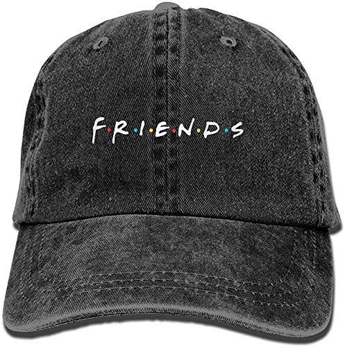 Waldeal Women's Friends Baeball Cap Embroidered Plain Adjustable Denim Dad Hats Black