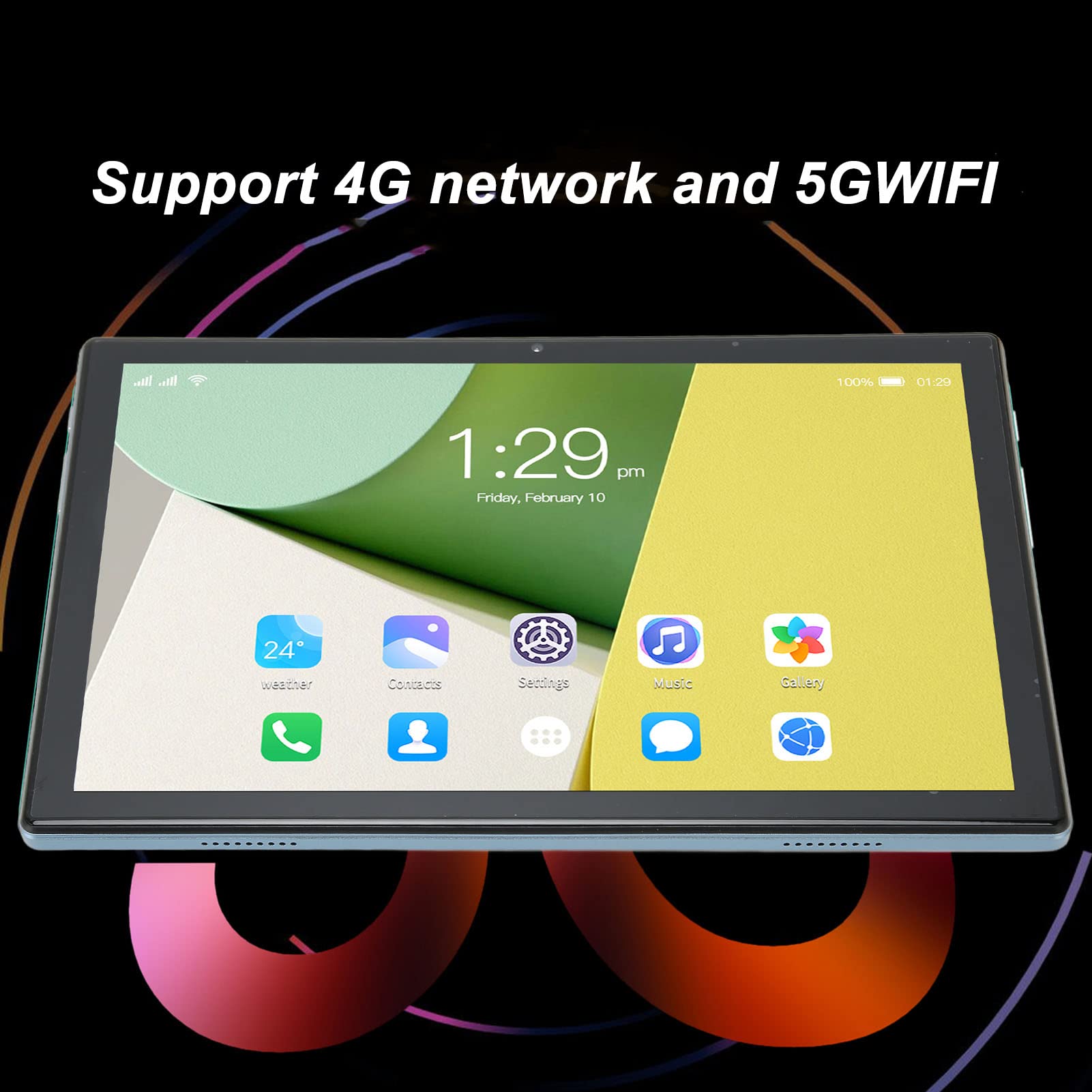 Vikye 10.1 Inch HD Tablet, 1960x1080 FHD FHD Tablet 8 Core CPU 8GB RAM 256GB ROM 7000mAh Battery 4G Calling Tablet (US Plug)