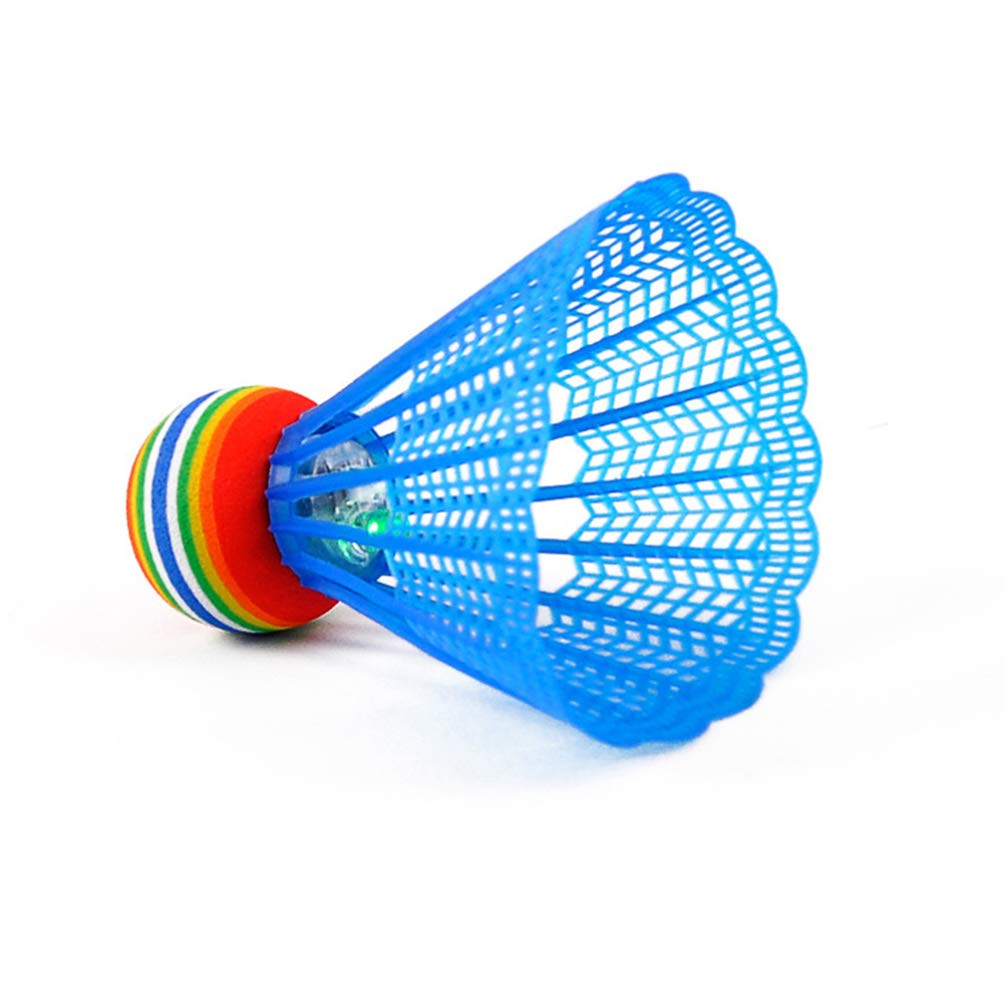 VOSAREA 4pcs LED Lighting Nylon Badminton Shuttlecocks Practical Sports Supplies Exercise Accessories for Indoor Outdoor Playing (2PCS Blue, 2PCS Pink)