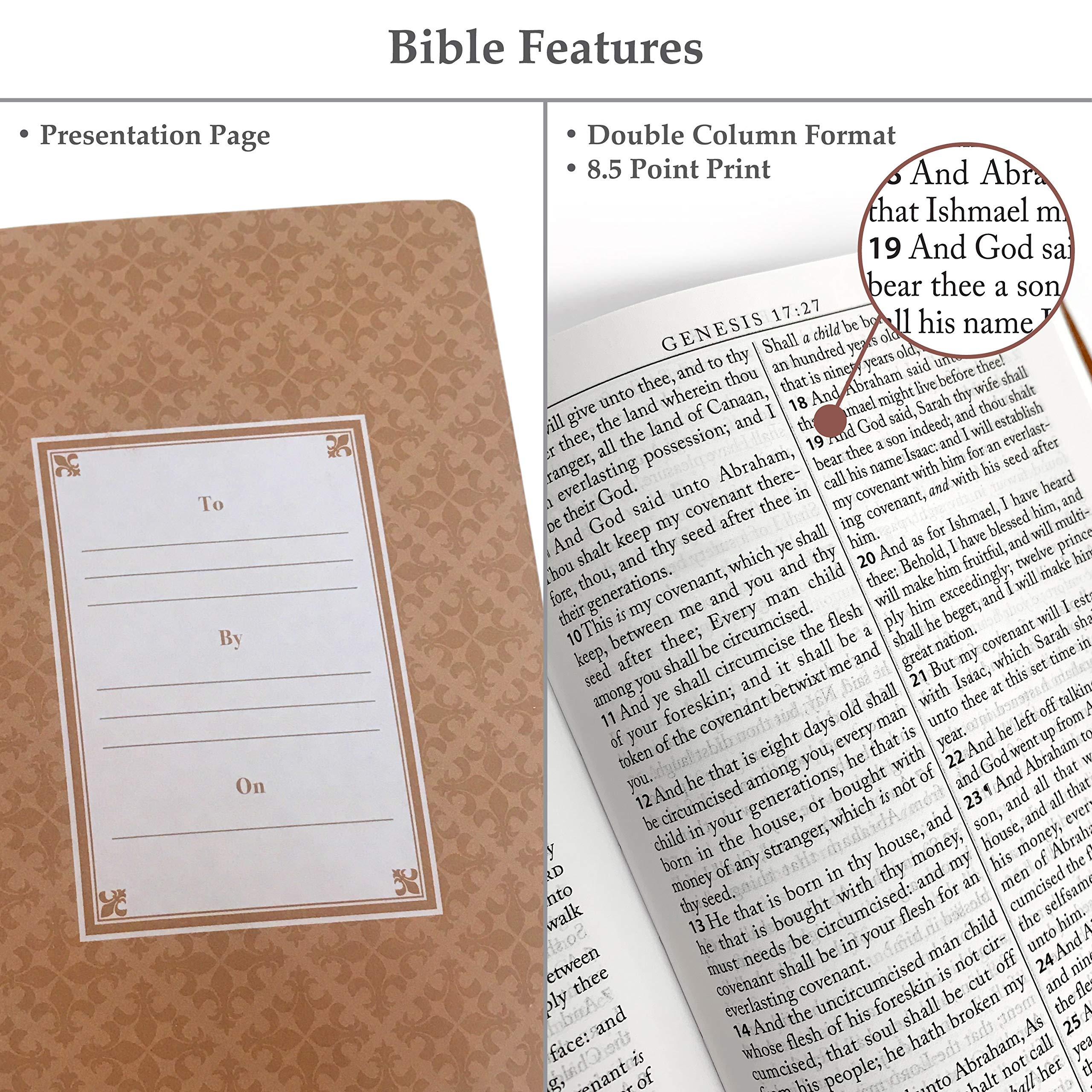 Wedding Bible Gift Set with KJV Bible & Silver-Plated Frame Ornament with Crystals from Swarovski