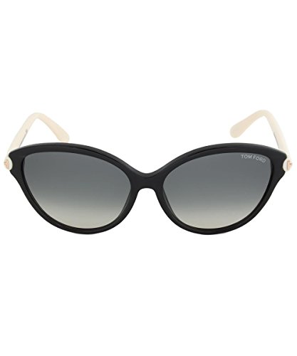 Tom Ford Women's TMF-SUNG-FT0342-05B-60 Designer Sunglasses, Black & Ivory