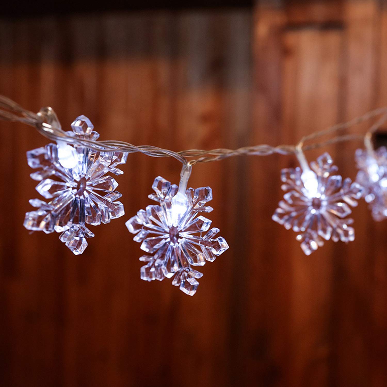 Top Space 20 LED 13.5Ft Snowflake String Lights,Fairy Lights for Bedroom,Home,Party,Wedding,Garden,Christmas Lights Outdoor Decoration,Warm White (20 Led, Snow-Warm White)