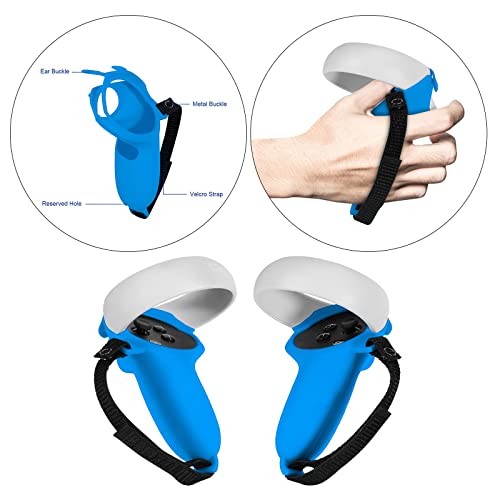 balikha Silicone Touch Controller Grip Protective Cover Sleeve for Quest 2 VR, Ease to Install Remove - Blue