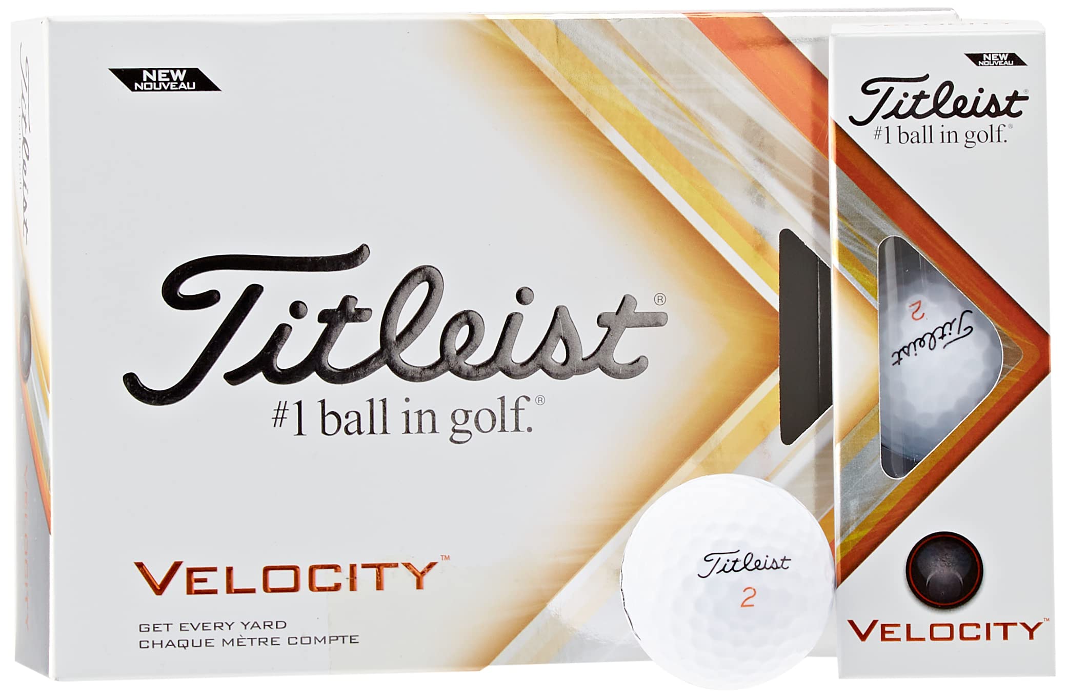 Titleist Velocity Visi Golf Ball, Men, White, One Size