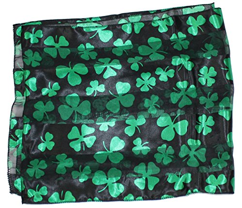 Ted and Jack - Luck of The Irish St. Patrick's Day Scarf in Black Shamrocks