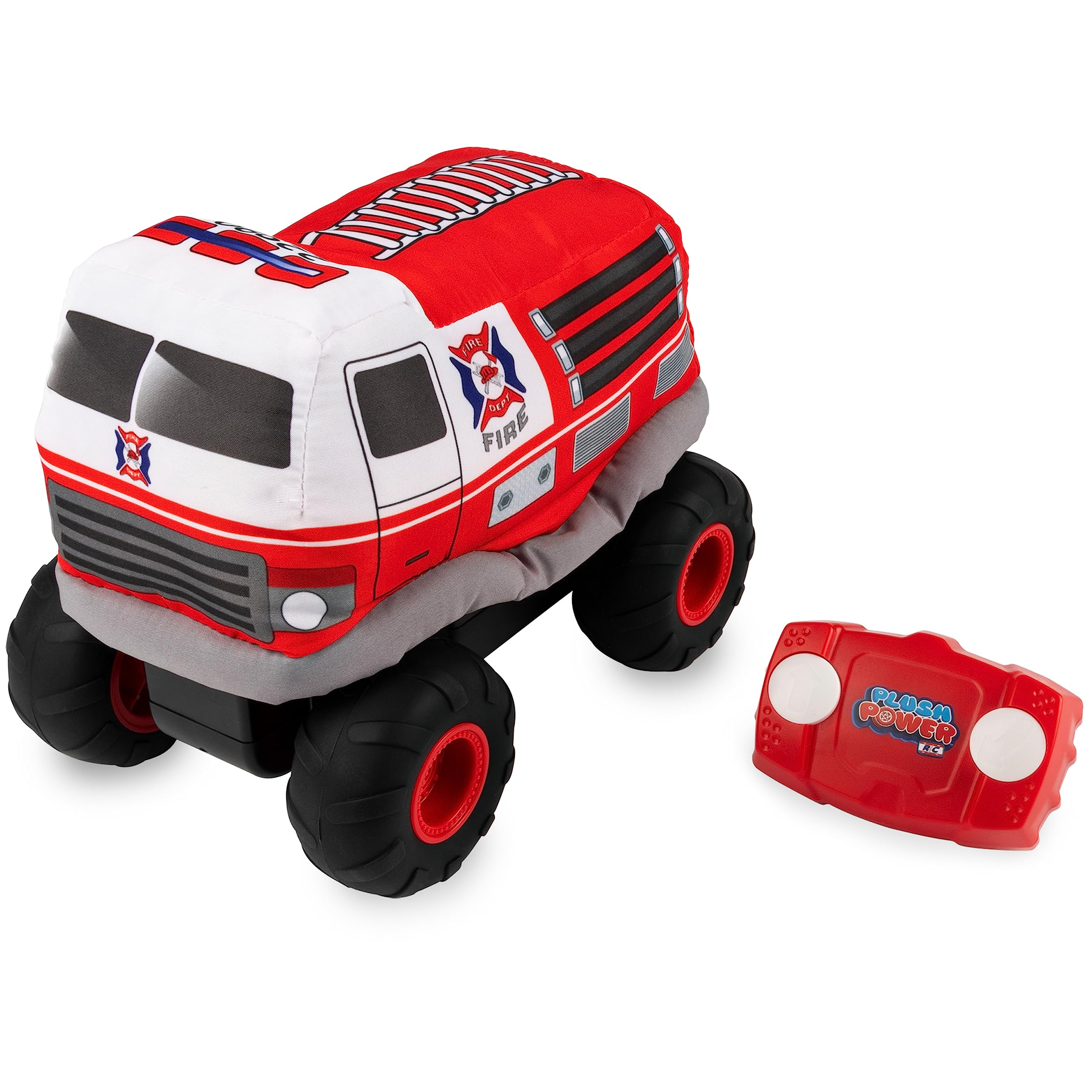 Spin Master Plush Power RC, Remote Control Fire Truck with Soft Body and 2-Way Steering, for Kids Aged 3 and up