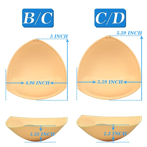 TopBine 3 Pairs Bra Pads Inserts Women's Sports Cups Bra Replacement Insert for Bikini Swimsuit